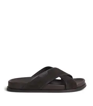 Brioni Suede Crossover Slides