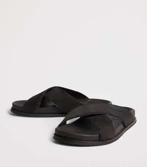 Brioni Suede Crossover Slides