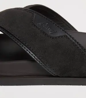Brioni Suede Crossover Slides