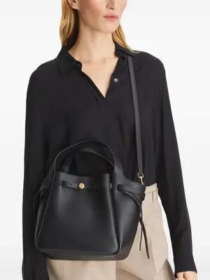 Tory Burch Romy Small Leather Tote - Black