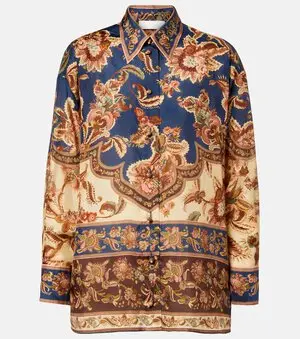 Zimmermann Aster Printed Silk Shirt - Multicoloured