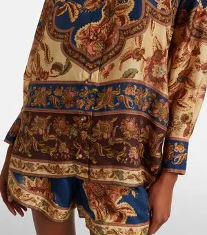 Zimmermann Aster Printed Silk Shirt - Multicoloured
