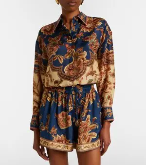 Zimmermann Aster Printed Silk Shirt - Multicoloured