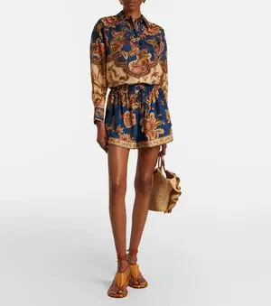 Zimmermann Aster Printed Silk Shirt - Multicoloured