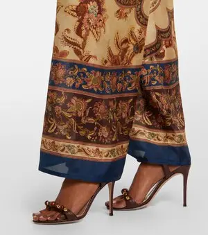 Zimmermann Aster Printed Silk Palazzo Pants