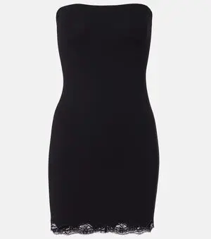Gucci Lace-trimmed Jersey Mini Dress - Black