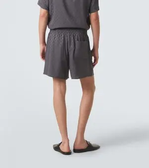 Gucci Gg Silk Jacquard Shorts - Grey