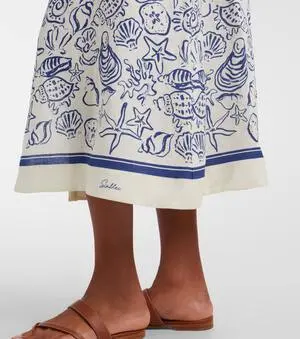Simkhai Audria Printed Linen-blend Shirt Dress - White