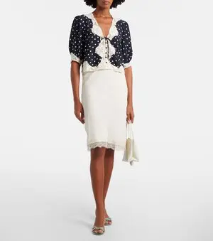 Rixo Ursula Polka-dot Crepe De Chine Top