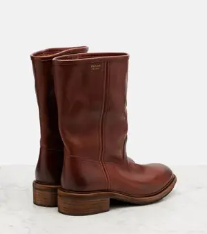Prada Leather Mid-calf Boots