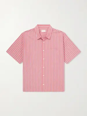 Aimé Leon Dore Striped Cotton-poplin Shirt - Red