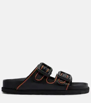 BIRKENSTOCK Arizona Leather Slides - Black