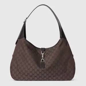 Gucci Jackie 1961 Large Crossbody Bag In Gg Canvas - Brown