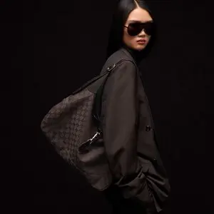 Gucci Jackie 1961 Large Crossbody Bag In Gg Canvas - Brown