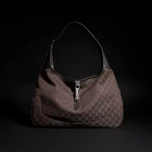 Gucci Jackie 1961 Large Crossbody Bag In Gg Canvas - Brown