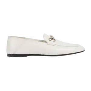 Gucci Jordaan Soft Leather Loafer With Horsebit Detail - White