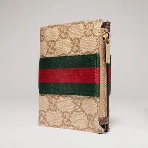 Gucci Small Wallet With Web Gg Canvas