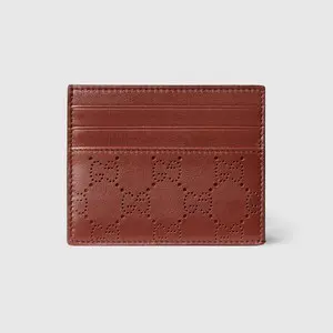 Gucci Aria Card Case Leather - Brown
