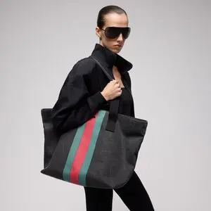 Gucci Positano Medium Tote Bag - Black