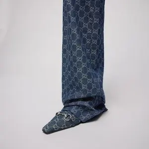 Gucci S Vittoria Pump In Gg Denim - Blue