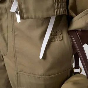 Miu Miu Belted Chino Bermuda Shorts With Embroidered Logo