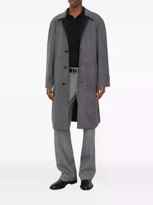 Burberry Long Reversible Check Wool Car Coat