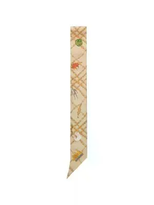 Burberry Skinny Check Charm Silk Scarf