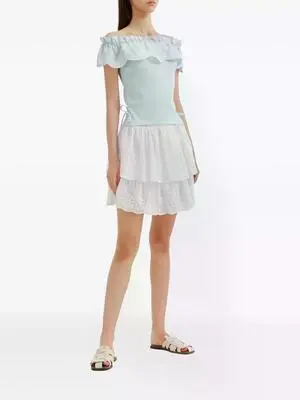 TOUT A COUP Off-shoulder Broderie-anglaise Top