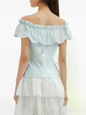TOUT A COUP Off-shoulder Broderie-anglaise Top