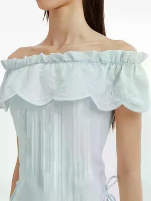 TOUT A COUP Off-shoulder Broderie-anglaise Top