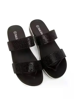 PÉCHÉ ORIGINEL Sequin-embellished Platform Wedge Sandals