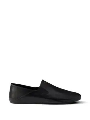 Prada Brushed Leather Collapsible Heel Loafers