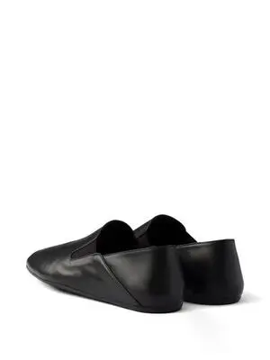 Prada Brushed Leather Collapsible Heel Loafers