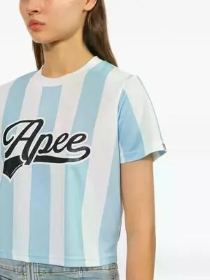 AAPE BY *A BATHING APE Apee™ A Bathing Ape® Vertical-stripe Logo-print T-shirt
