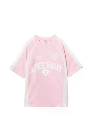 AAPE BY *A BATHING APE Apee™ A Bathing Ape® Logo-print V-neck T-shirt - Pink