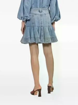 Zimmermann Ruffled Denim Skirt