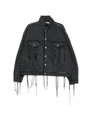MIDORIKAWA Frayed-edge Denim Jacket - Black