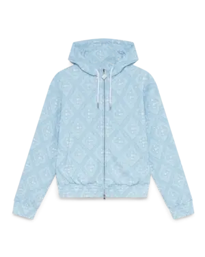 Casablanca Pale Jacquard Hooded Sweatshirt - Blue