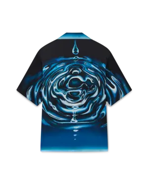 Casablanca Warped Logo Repeat Silk Short Sleeve Shirt