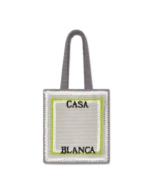 Casablanca Grey Stripe Crochet Bag - Multicolor