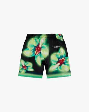 Casablanca Orchid Glitch Silk Shorts