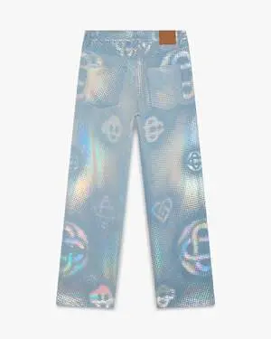 Casablanca Pearlescent Monogram Baggy Denim Jeans