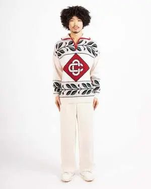 Casablanca Knit Zip-up Sweater