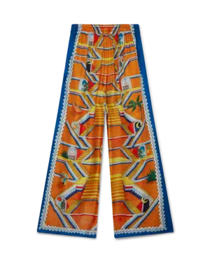 Casablanca Escalier Infini Silk Wide Leg Trousers