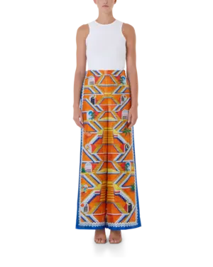 Casablanca Escalier Infini Silk Wide Leg Trousers