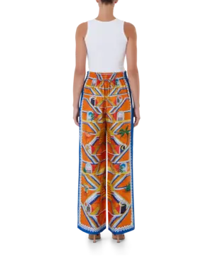 Casablanca Escalier Infini Silk Wide Leg Trousers