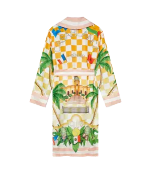 Casablanca Tennis Club Silk Robe - Multicolor
