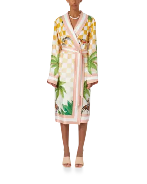 Casablanca Tennis Club Silk Robe