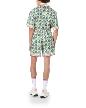 Casablanca Heart Monogram Silk Shorts
