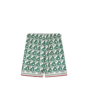 Casablanca Heart Monogram Silk Shorts